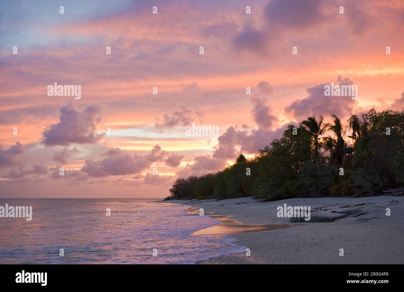 Sunset at Bikini Beach, Marshall Islands, Bikini Atoll, Micronesia ...