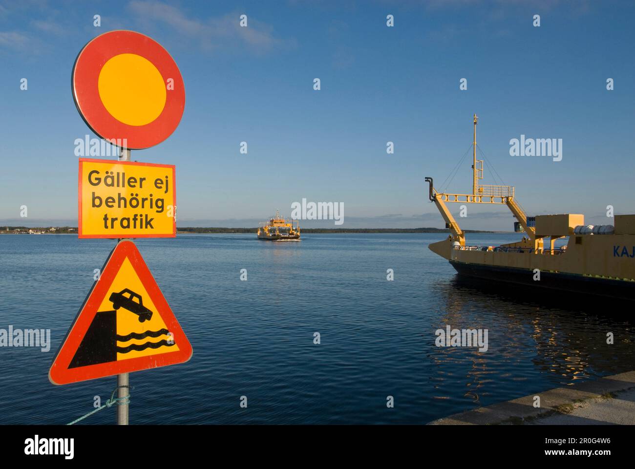 Farosund harbour, ferry to Faro, Gotland, Sweden, Scandinavia, Europe ...