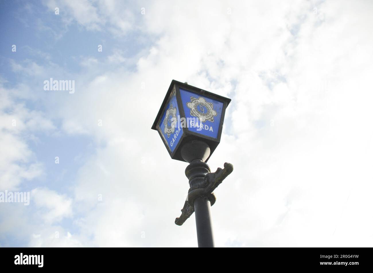 A lamp sign outside Garda Station, Limerick. Ireland Stock Photo - Alamy