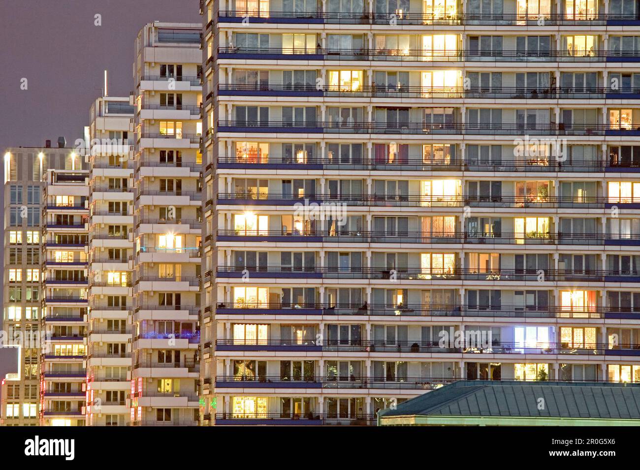 Plattenbau, former GDR prefabricated buildings, Leipziger Strasse ...