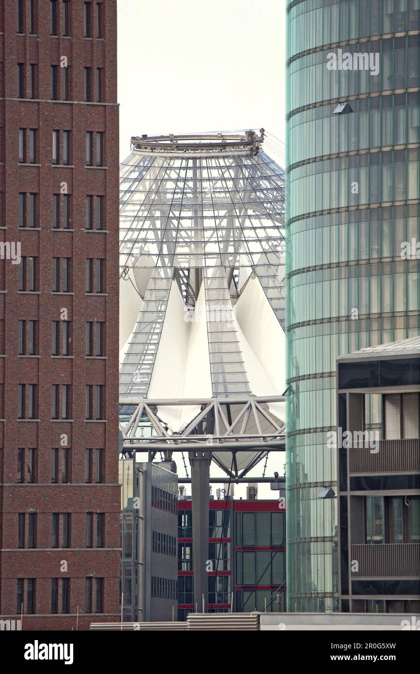 View through Kollhoff Tower and Bahn Tower to Sony Center, Potsdamer ...