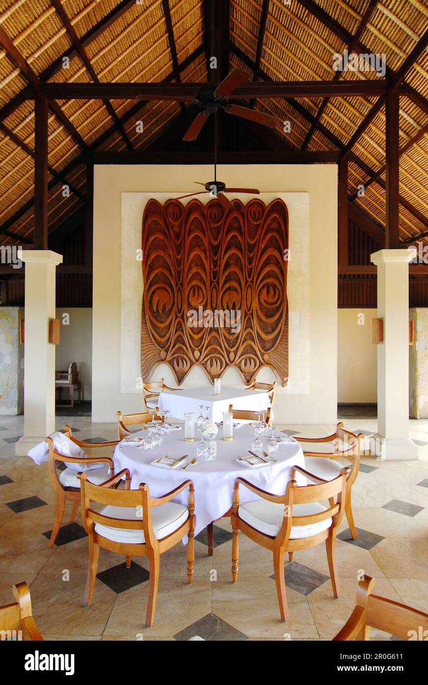 A table is laid at the restaurant of Amanusa Resort, Nusa Dua, Southern ...
