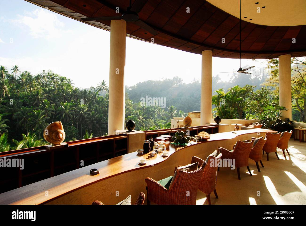 Deserted bar with a view, Hotel Four Seasons at Sayan, Ubud, Central ...