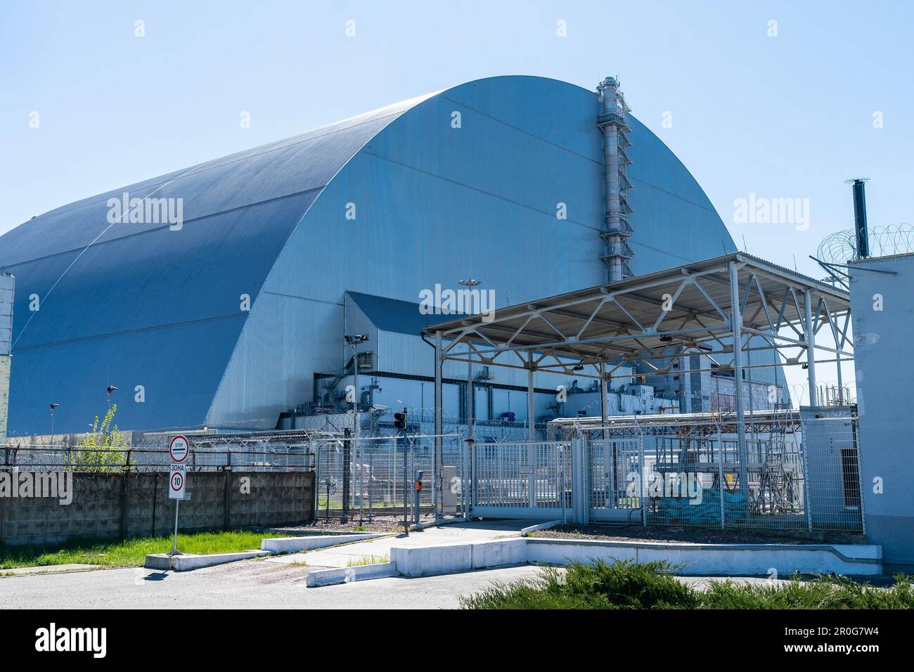USA. 06th May, 2023. View of Chernobyl nuclear plant sarcophagus ...