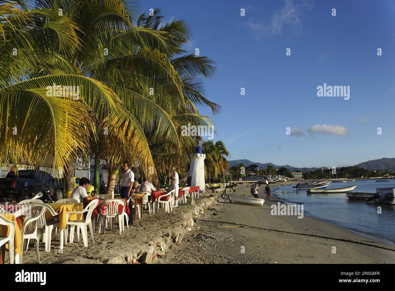 Open-air restaurant at promenade, Juangriego, Isla Margarita, Nueva ...