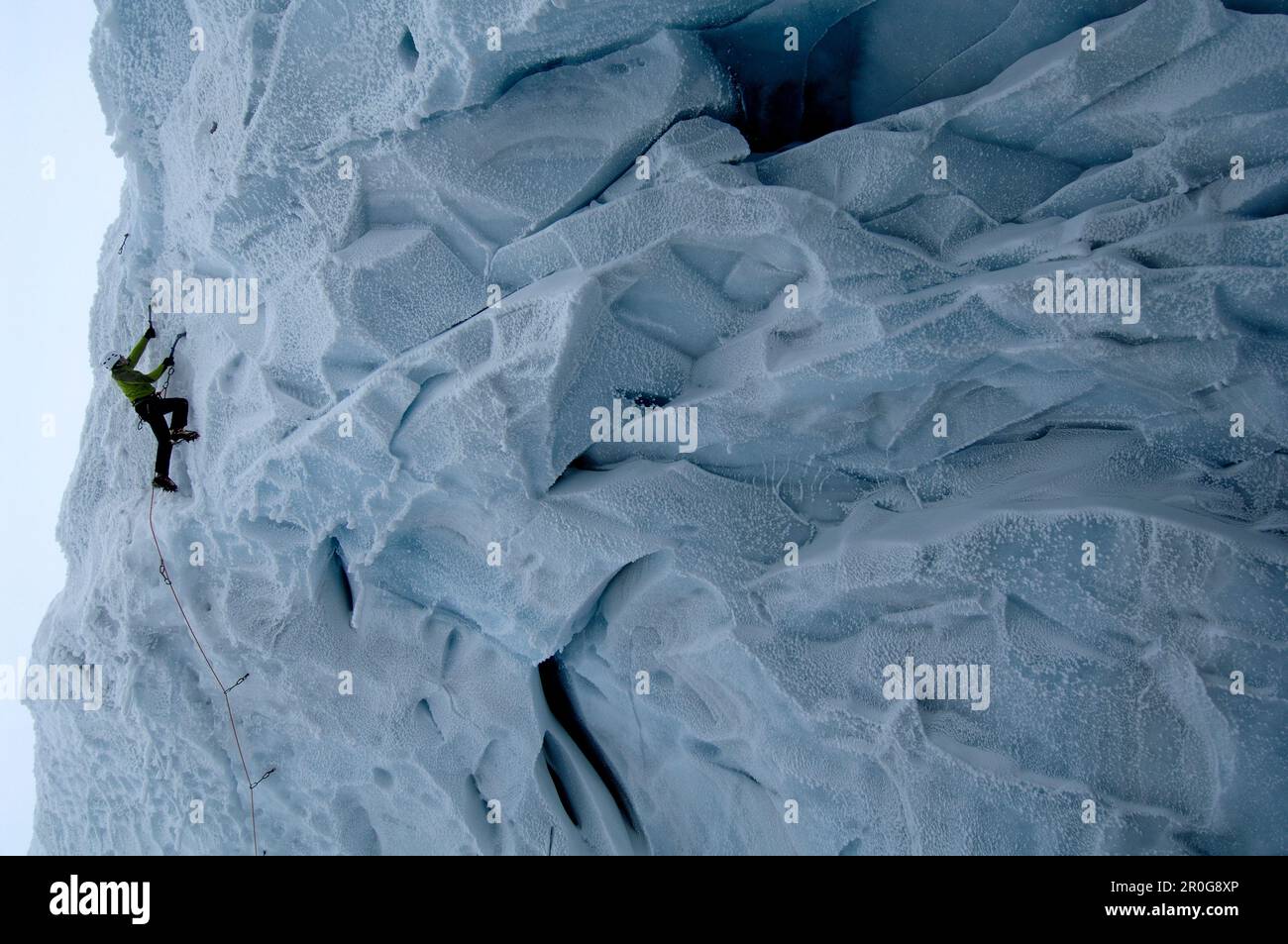 Man ice climbing at a glacier, Tyrol, Austria, Europe Stock Photo - Alamy