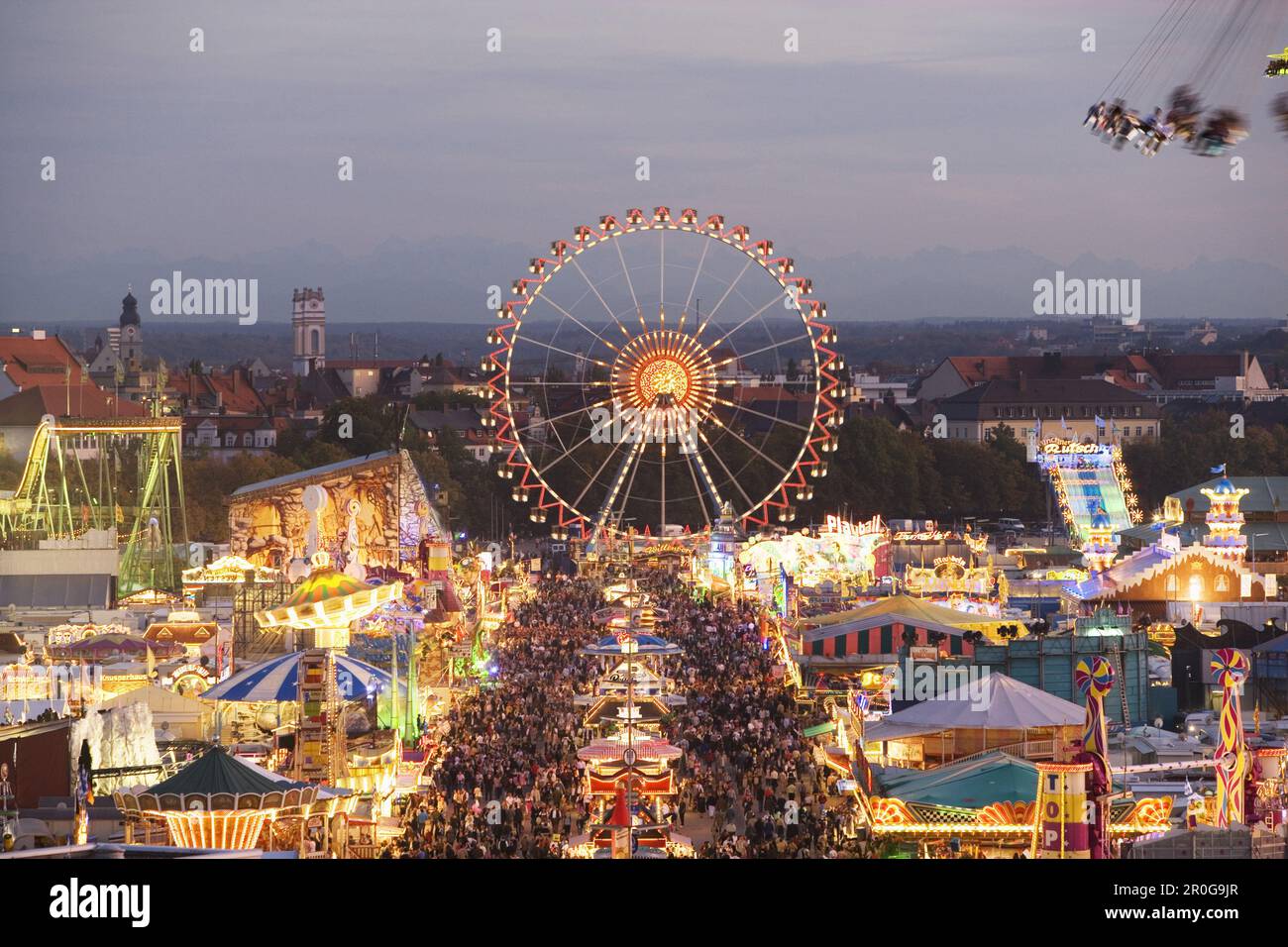 Oktoberfest, view over Theresienwiese, Munich, Bavaria, Germany Stock ...