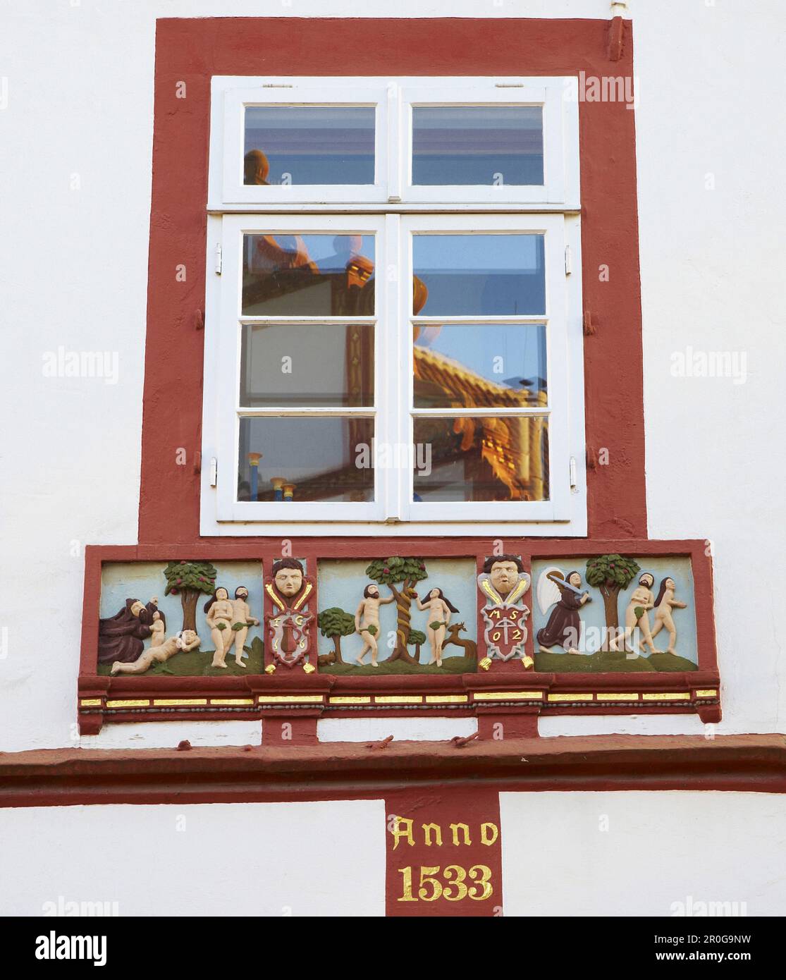 Window with Bible story, Bad Salzuflen, North Rhine-Westphalia, Germany ...