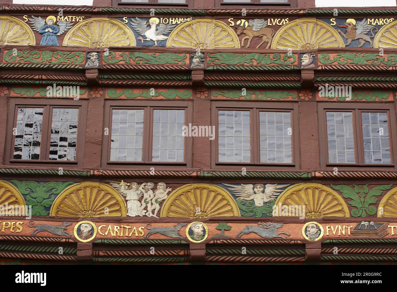 Detail of the Adam-and Eva-House, Paderborn, North Rhine-Westphalia ...