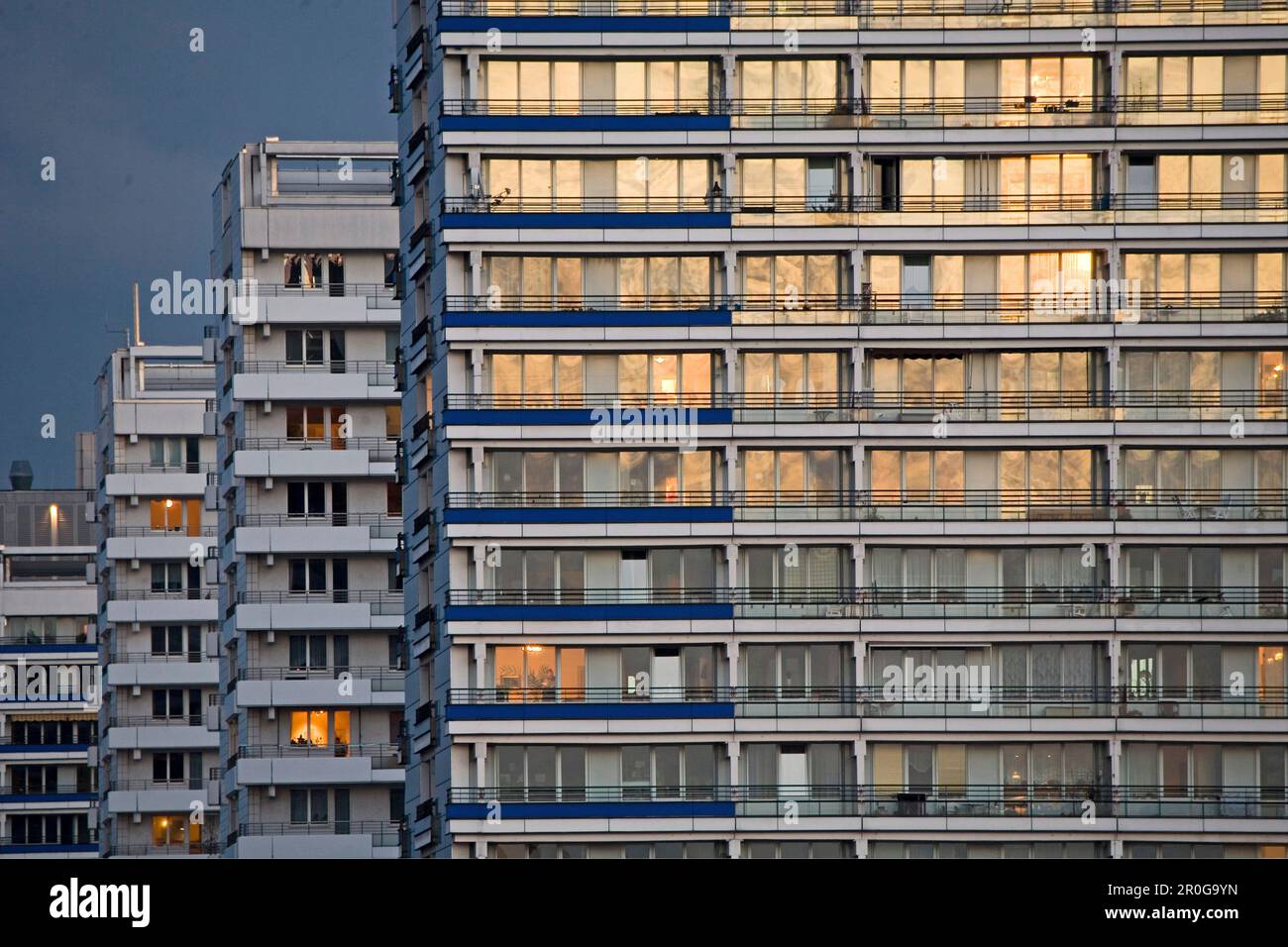 Plattenbau, former GDR buildings constructed of large, prefabricated ...