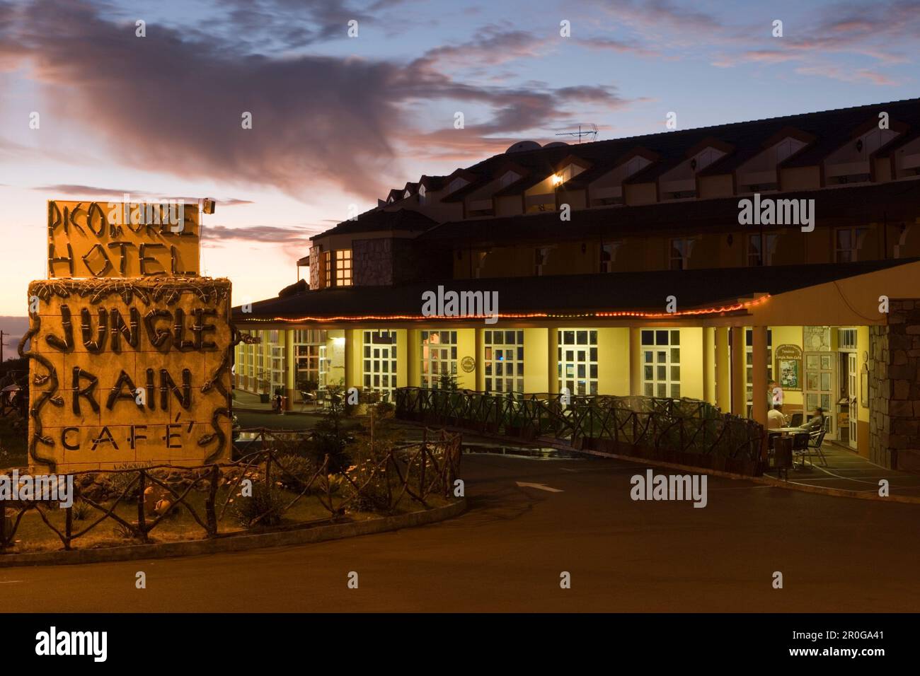 Estalagem Pico da Urze Hotel at dusk, Near Rabacal, Paul da Serra ...