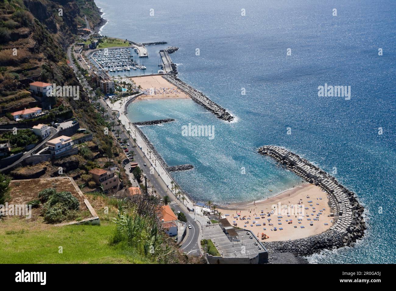 View of Calheta Beach and Marina from Casa das Mudas Arts Centre ...