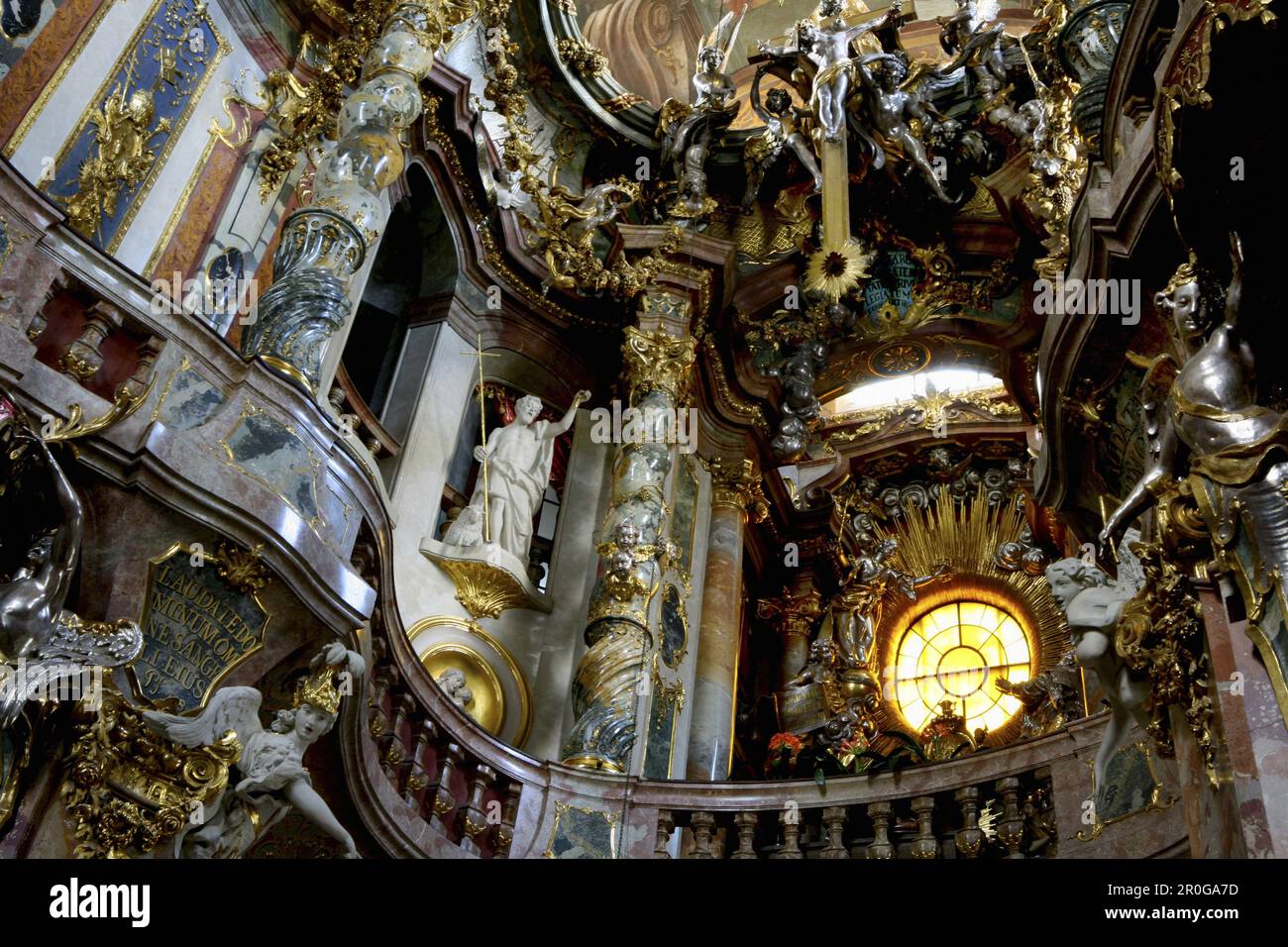 Inside the Asam Church of St. Johann Nepomuk, Munich, Bavaria, Germany ...