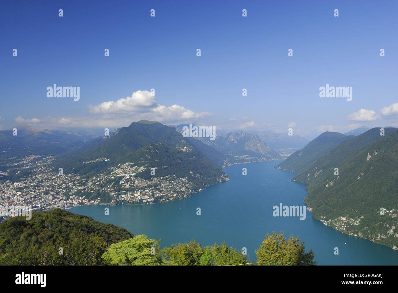 Lugano and Monte Bre at lake Lugano, Ticino, Switzerland Stock Photo ...