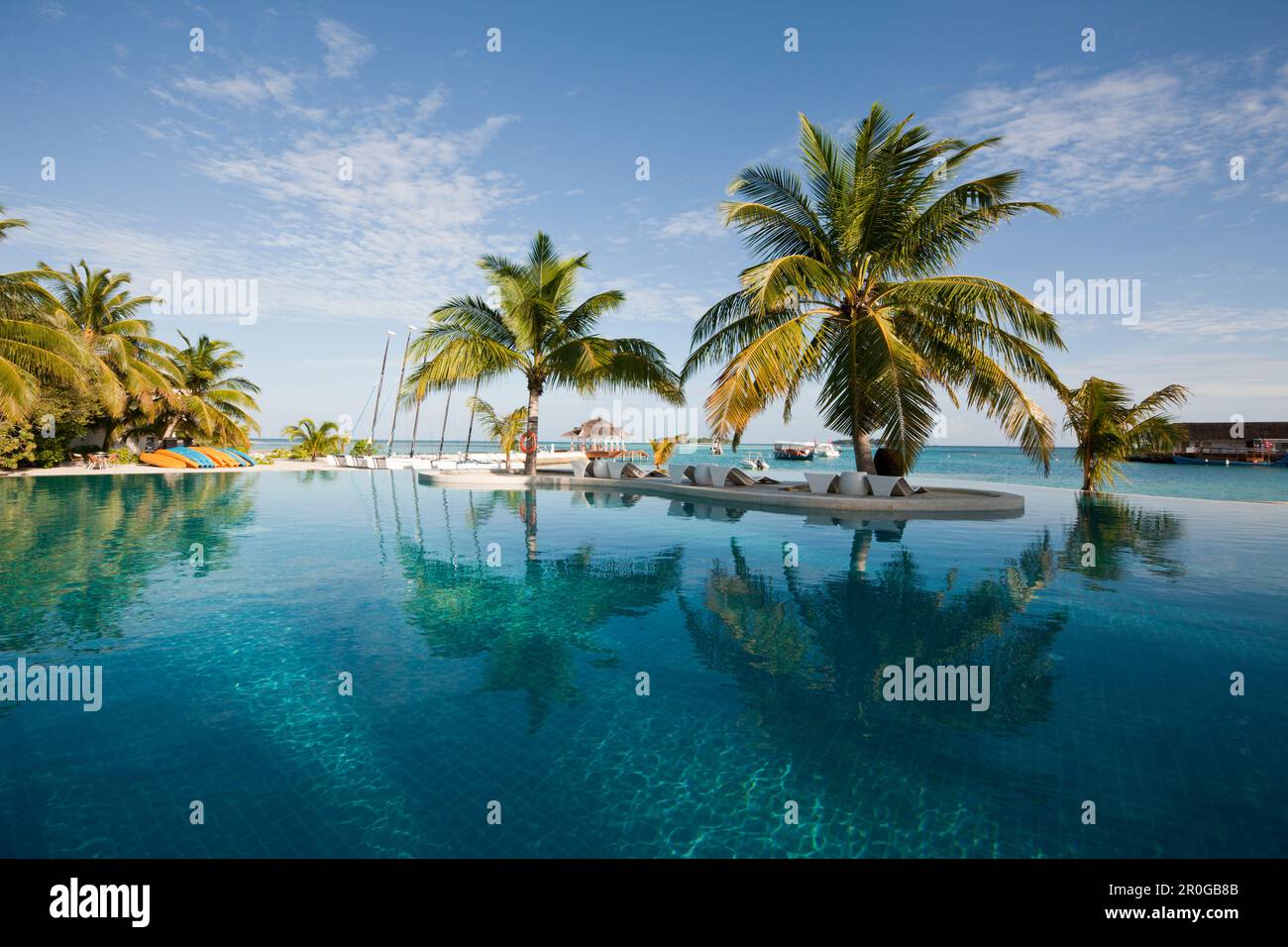 Pool of Maldive Island Kandooma, Maldives, South Male Atoll Stock Photo ...