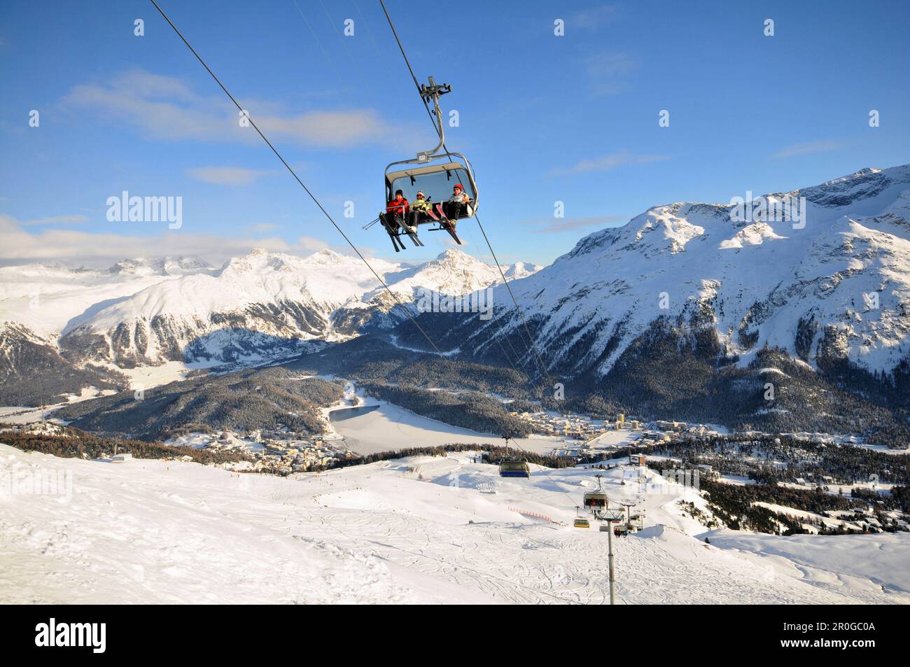 St moritz skiing lift hi-res stock photography and images - Alamy