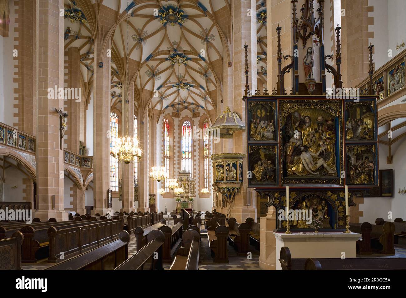 Interior view of the St. Annenkirche, Annaberg-Buchholz, Saxony ...