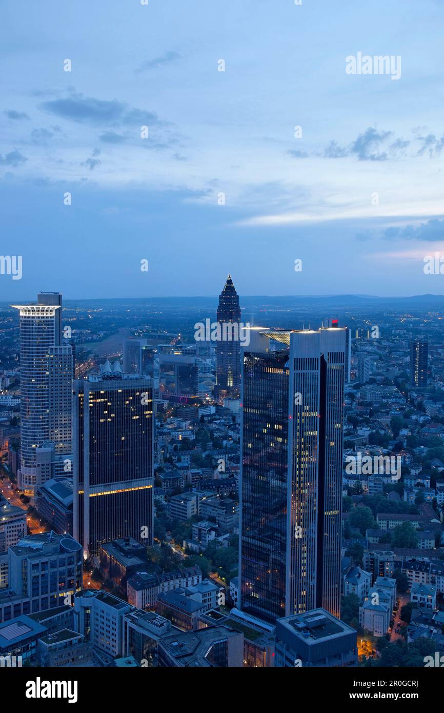 City view with Messeturm, Fair Tower, Frankfurt am Main, Hesse, Germany ...