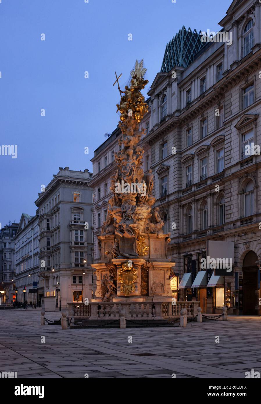 Plague Column in the evening light, Graben, Vienna, Austria Stock Photo ...