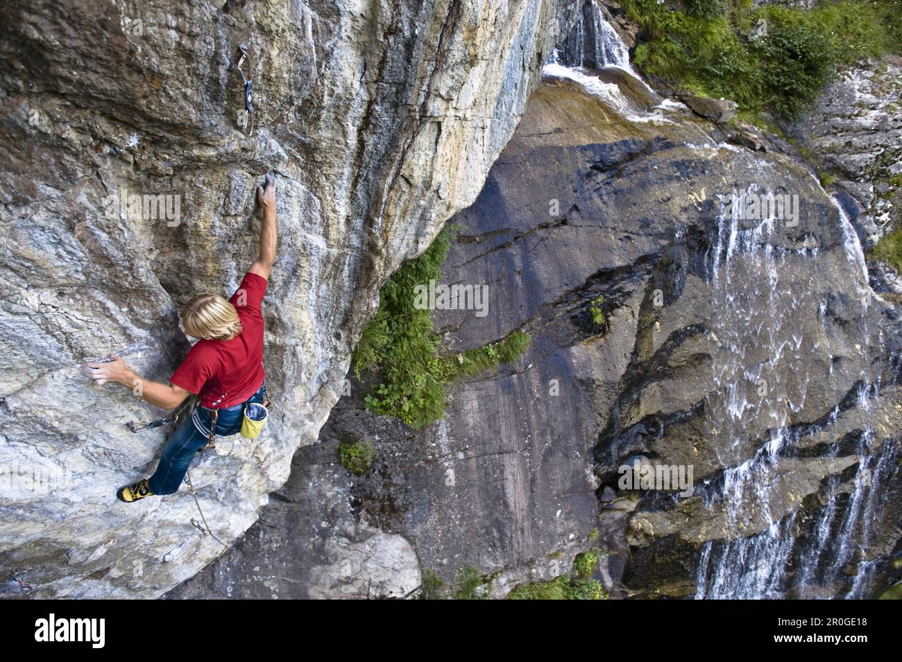 Man climbing on granite rock, Stubaital, Tyrol, Austria Stock Photo - Alamy