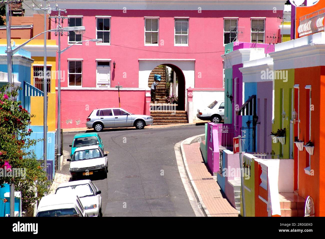 Colourful houses in the sunlight, Bo-Kaap, Cape Malay Quarter, Cape ...
