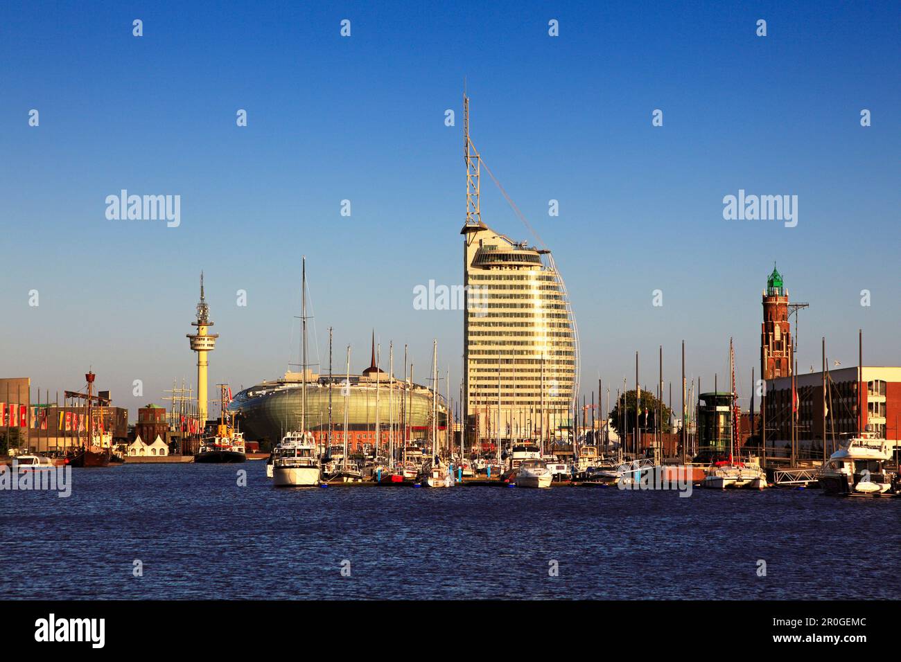 New harbour with television tower, Klimahaus 8° Ost, Atlantic Hotel ...