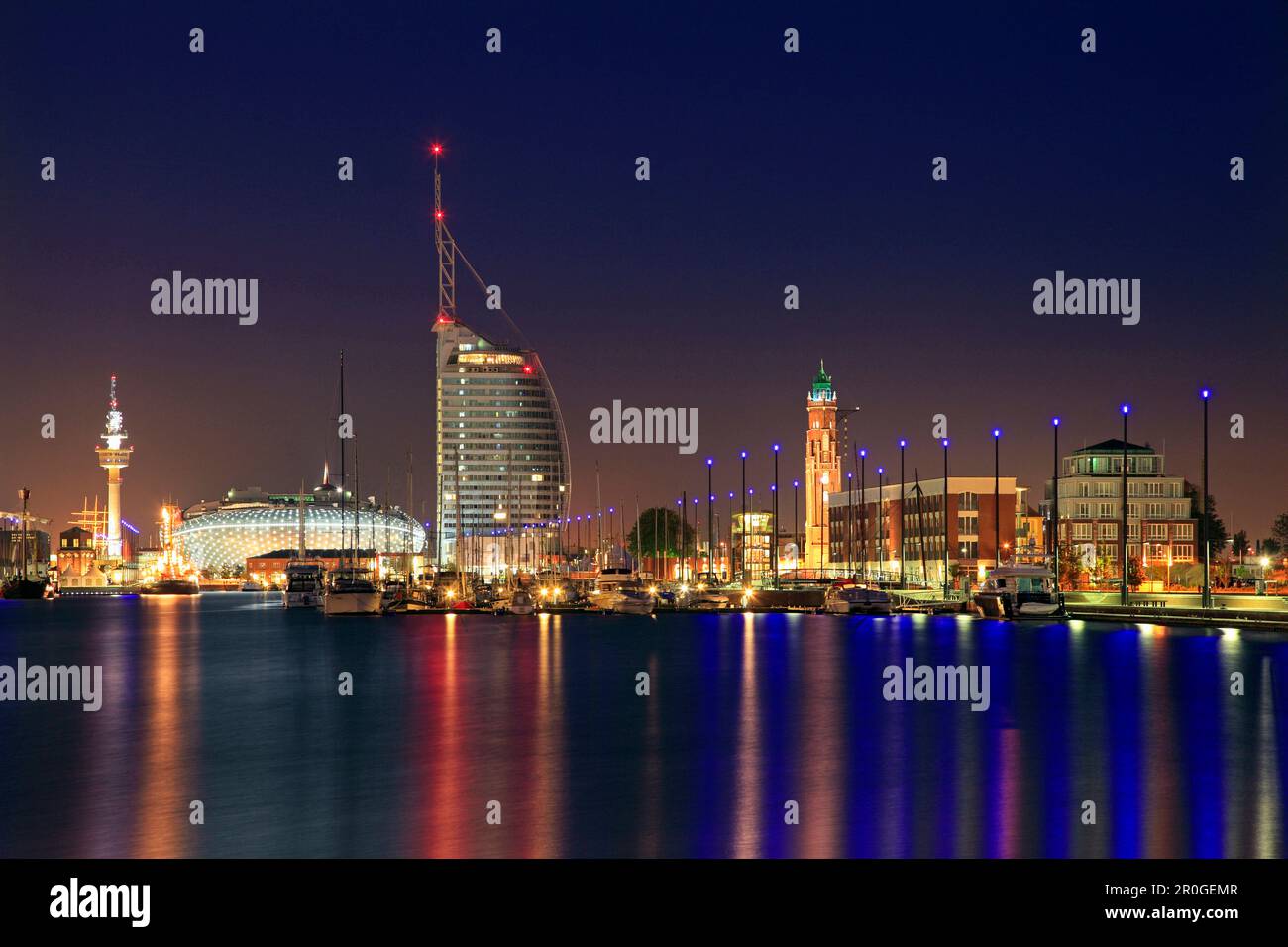 New harbour with television tower, Klimahaus 8° Ost, Atlantic Hotel ...