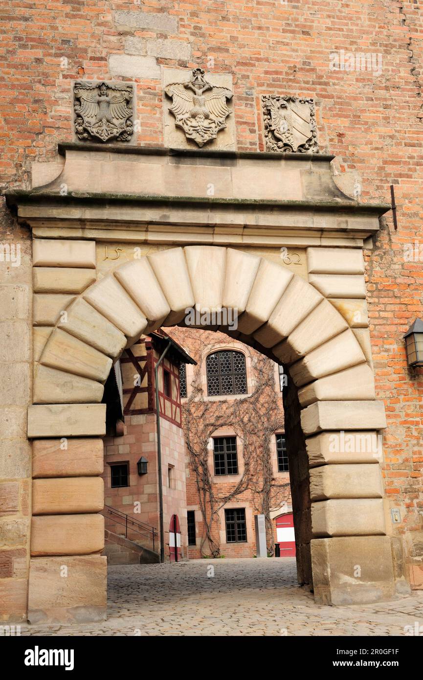 Imperial castle gate, Kaiserburg, Nuremberg castle, Nuremberg, Bavaria ...