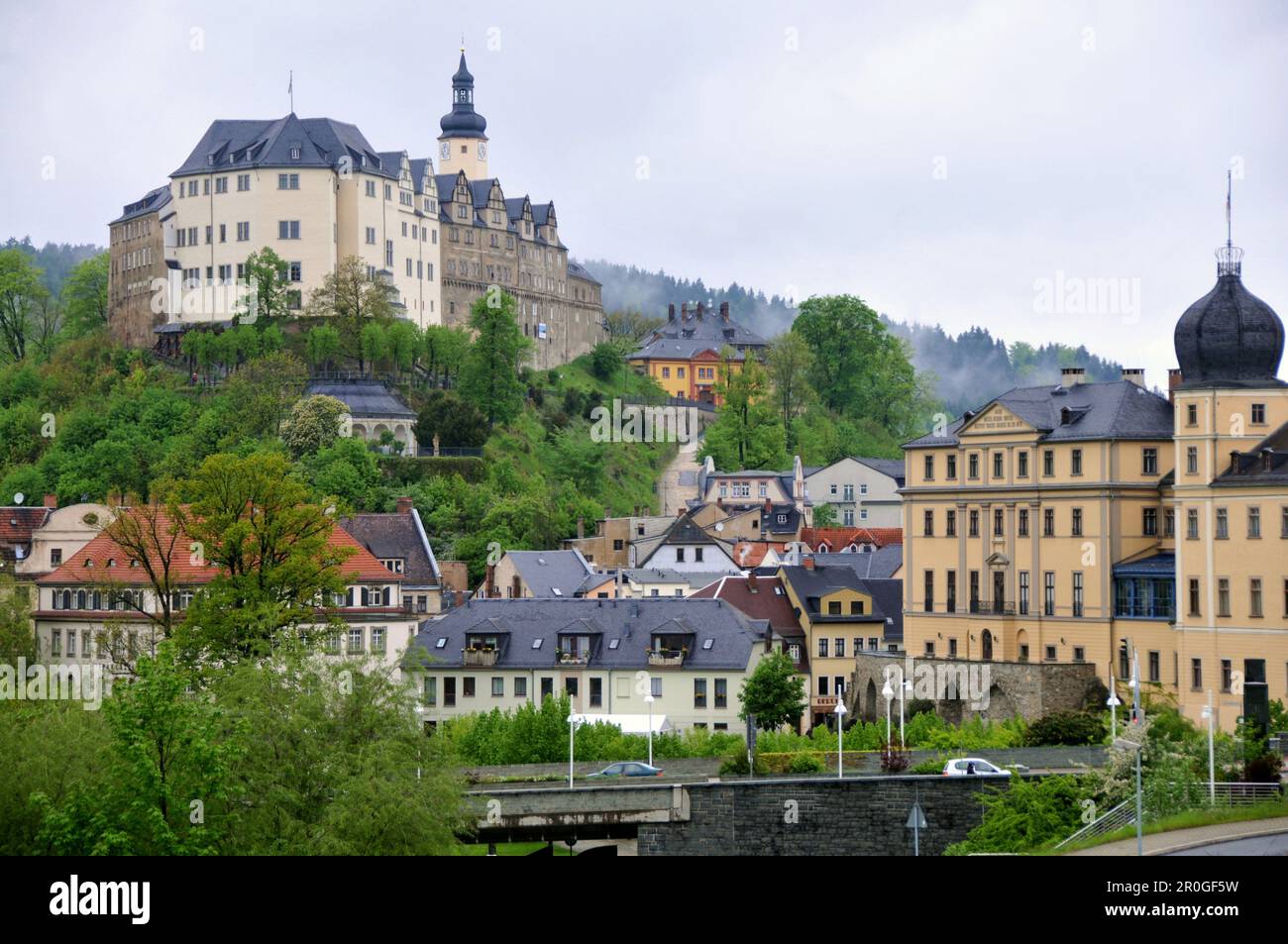 Upper and Lower Castle, Greiz, Vogtland, Thuringia, Germany Stock Photo ...