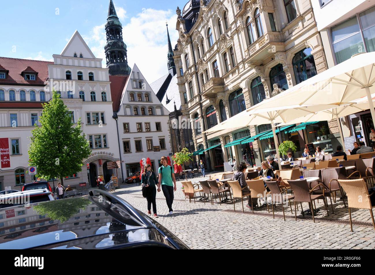 Pavement cafe, Zwickau, Saxony, Germany Stock Photo - Alamy