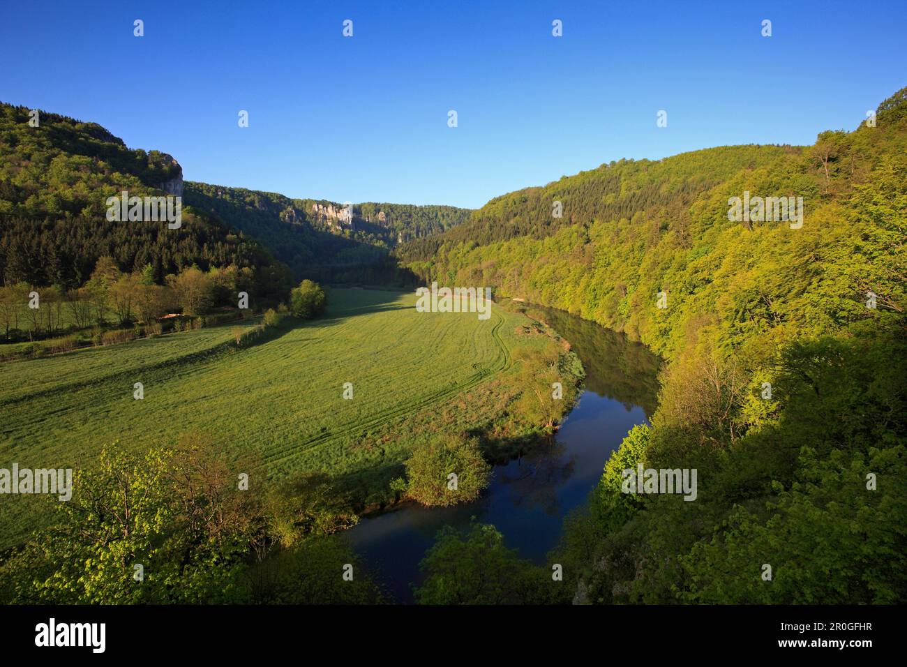 Danube valley near Beuron, Upper Danube nature park, Danube river ...