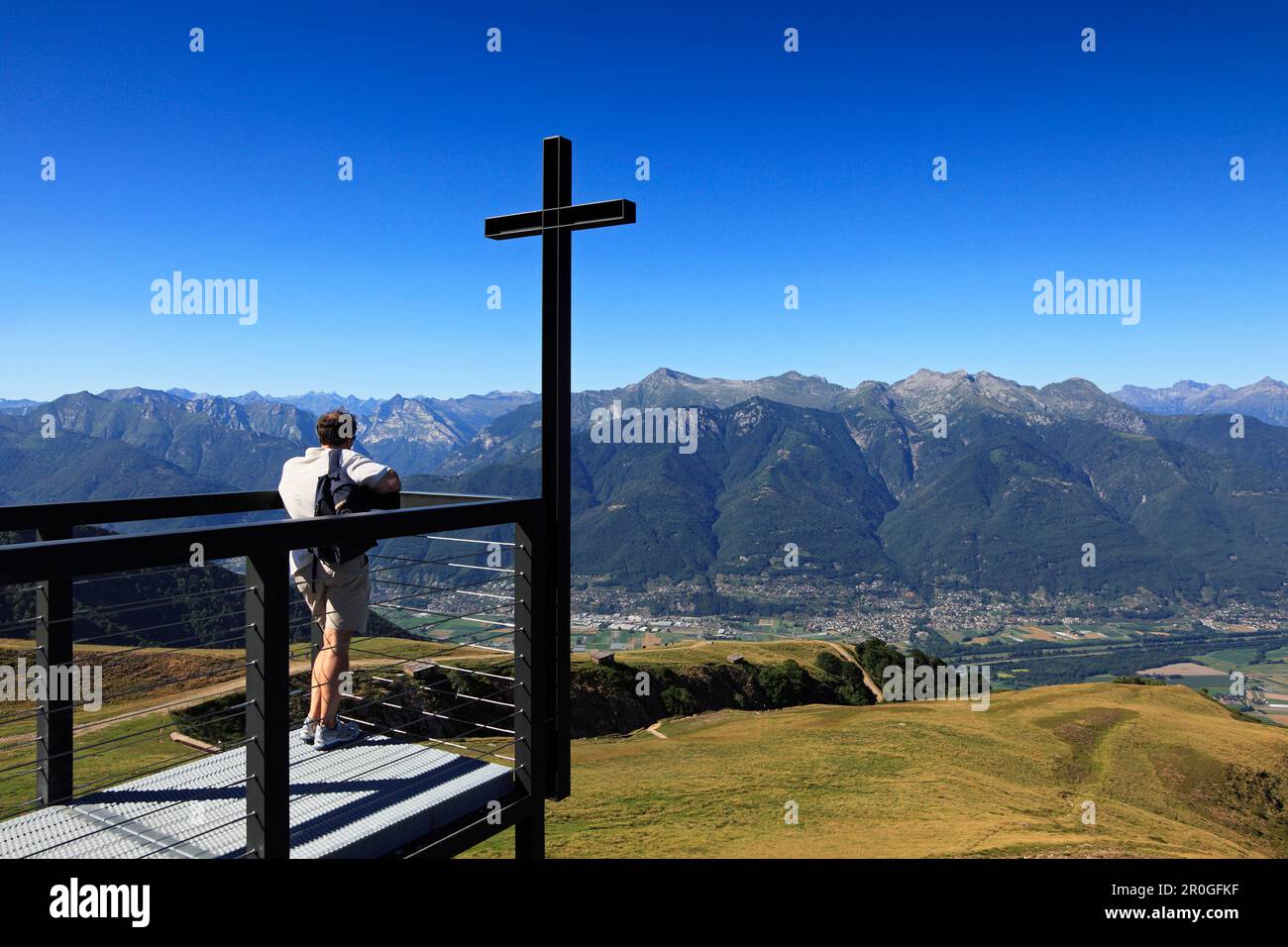Man looking from chapel Santa Maria degli Angeli, (Architect: Mario ...