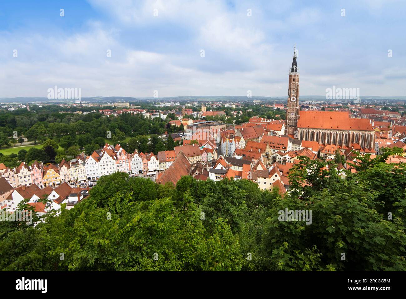 View over Old Town with St. Martin's Church, Landshut, Lower Bavaria ...