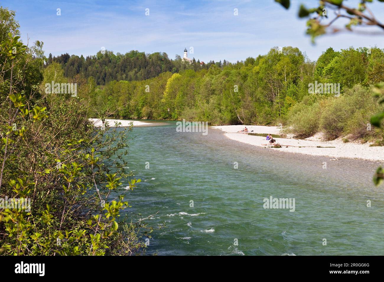 Isar river near Bad Toelz, Isar Cycle Route, Upper Bavaria, Germany ...