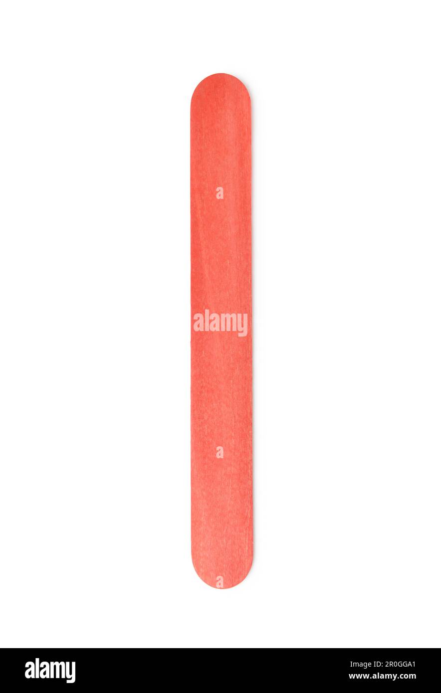 Red ice cream stick on white background Stock Photo - Alamy