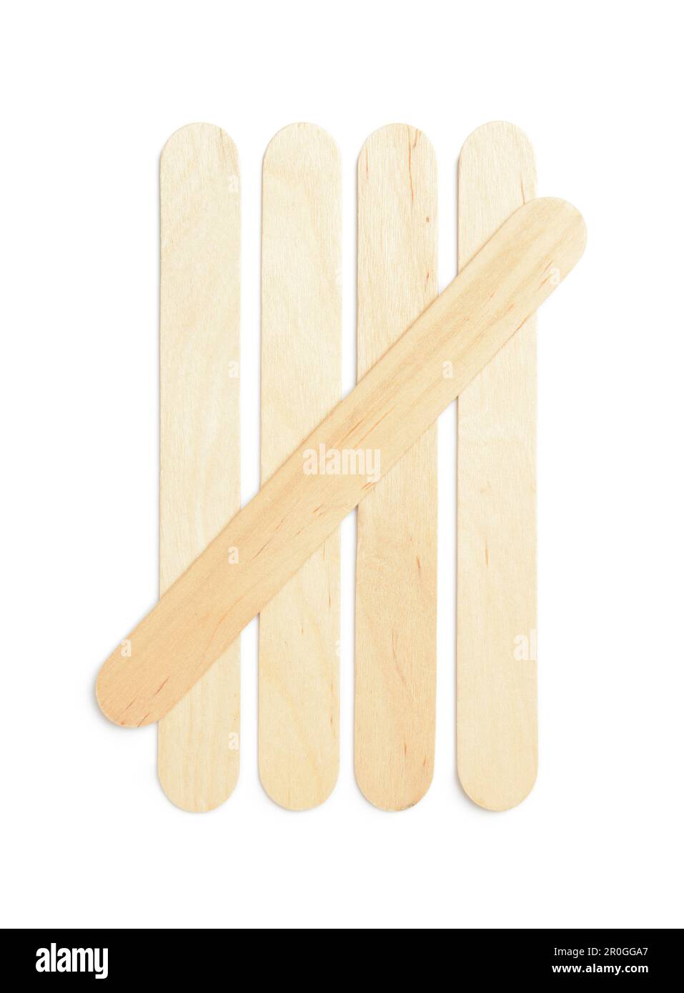 Ice cream sticks on white background Stock Photo - Alamy