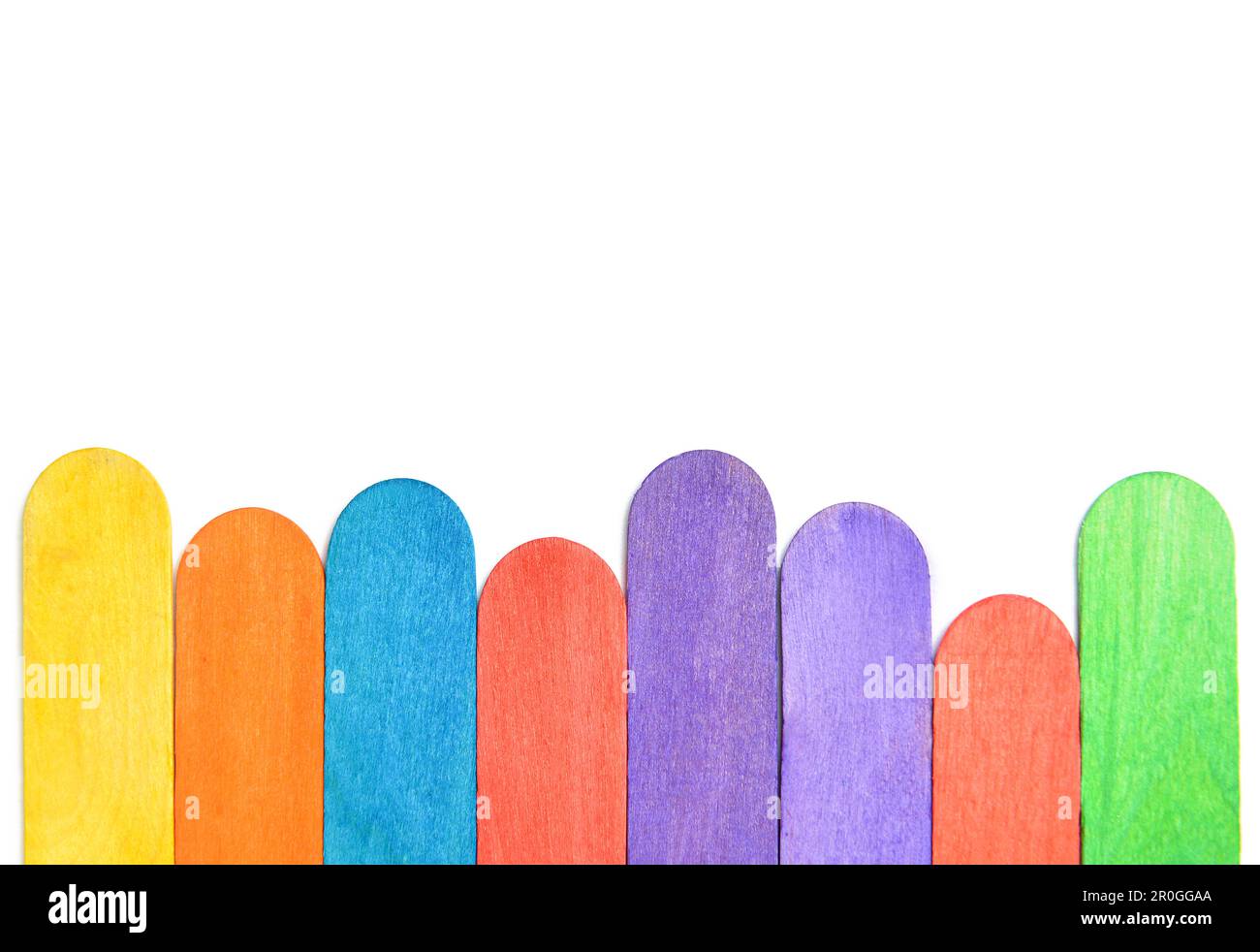 Colorful ice cream sticks on white background Stock Photo - Alamy