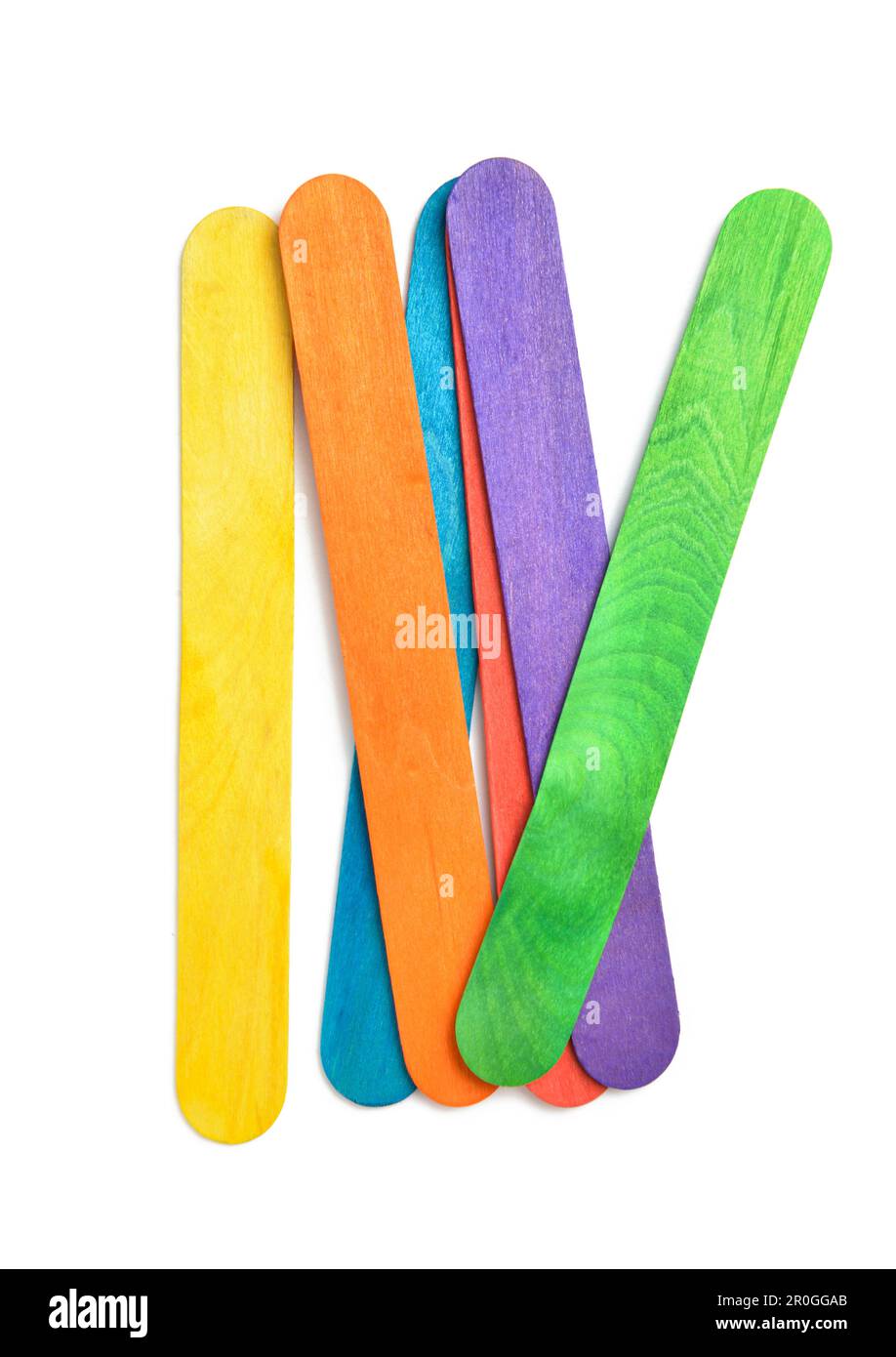 Colorful ice cream sticks on white background Stock Photo - Alamy