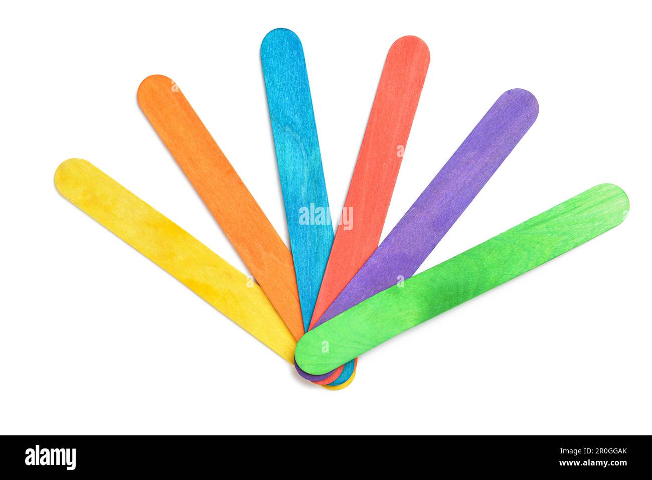 Colorful ice cream sticks on white background Stock Photo - Alamy