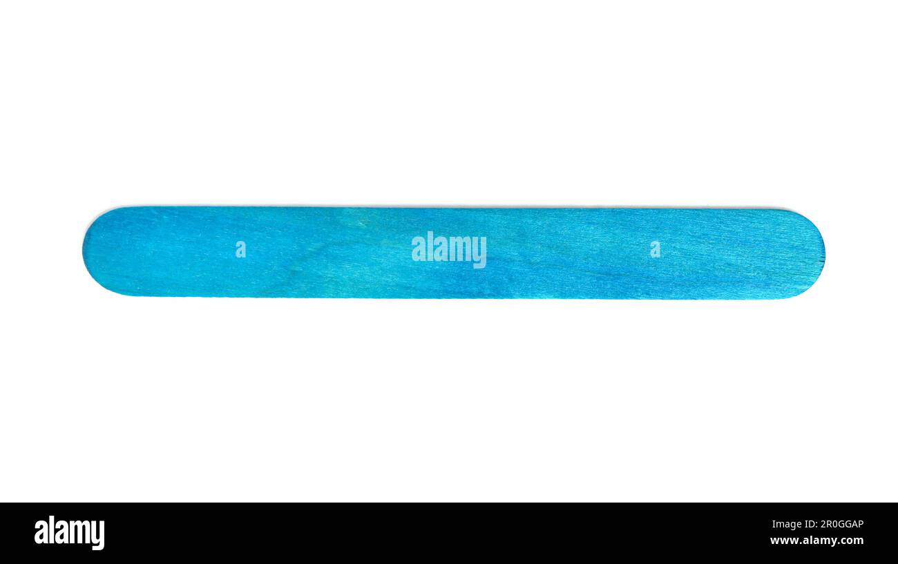Blue ice cream stick on white background Stock Photo - Alamy