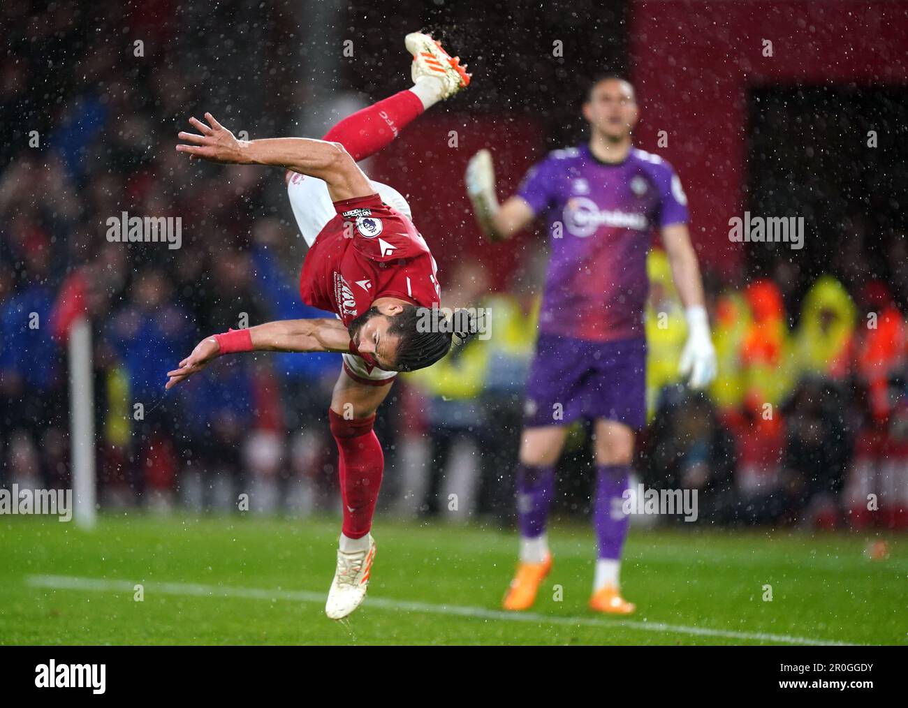 Nottingham Forest's Augusto Felipe celebrates a goal ruled offside by ...