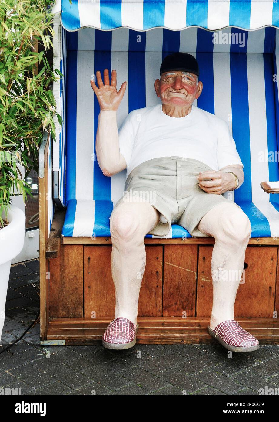 Dummy in a beach chair, Sylt island, Schleswig-Holstein, Germany Stock ...