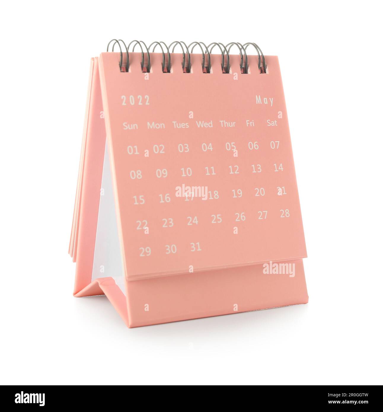 Flip calendar for May on white background Stock Photo - Alamy