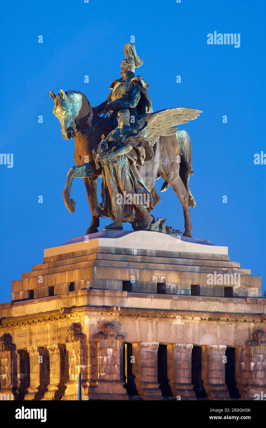 Emperor William I equestrian statue, Deutsches Eck, Koblenz, Rhineland ...