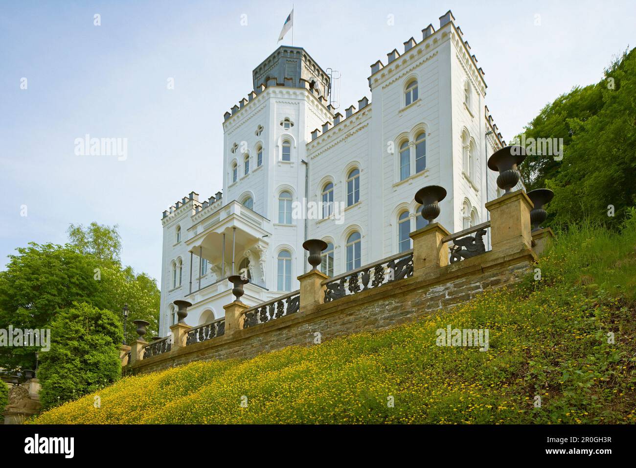 Artists’ house Balmoral castle in background, Bad Ems, Rhineland ...