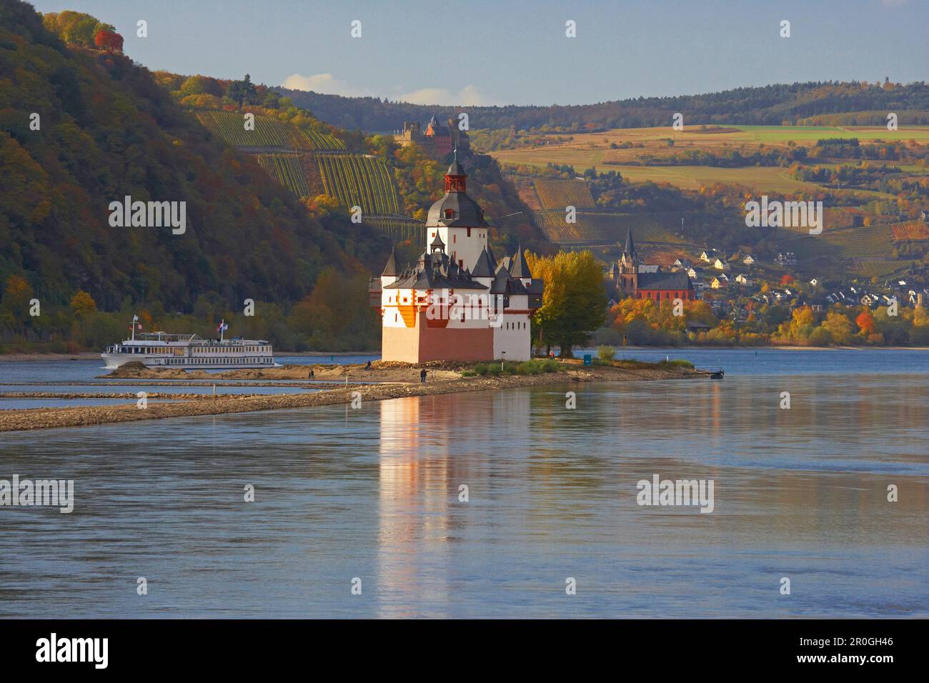 Pfalzgrafenstein castle in river Rhine, Kaub, Rhineland-Palatinate ...