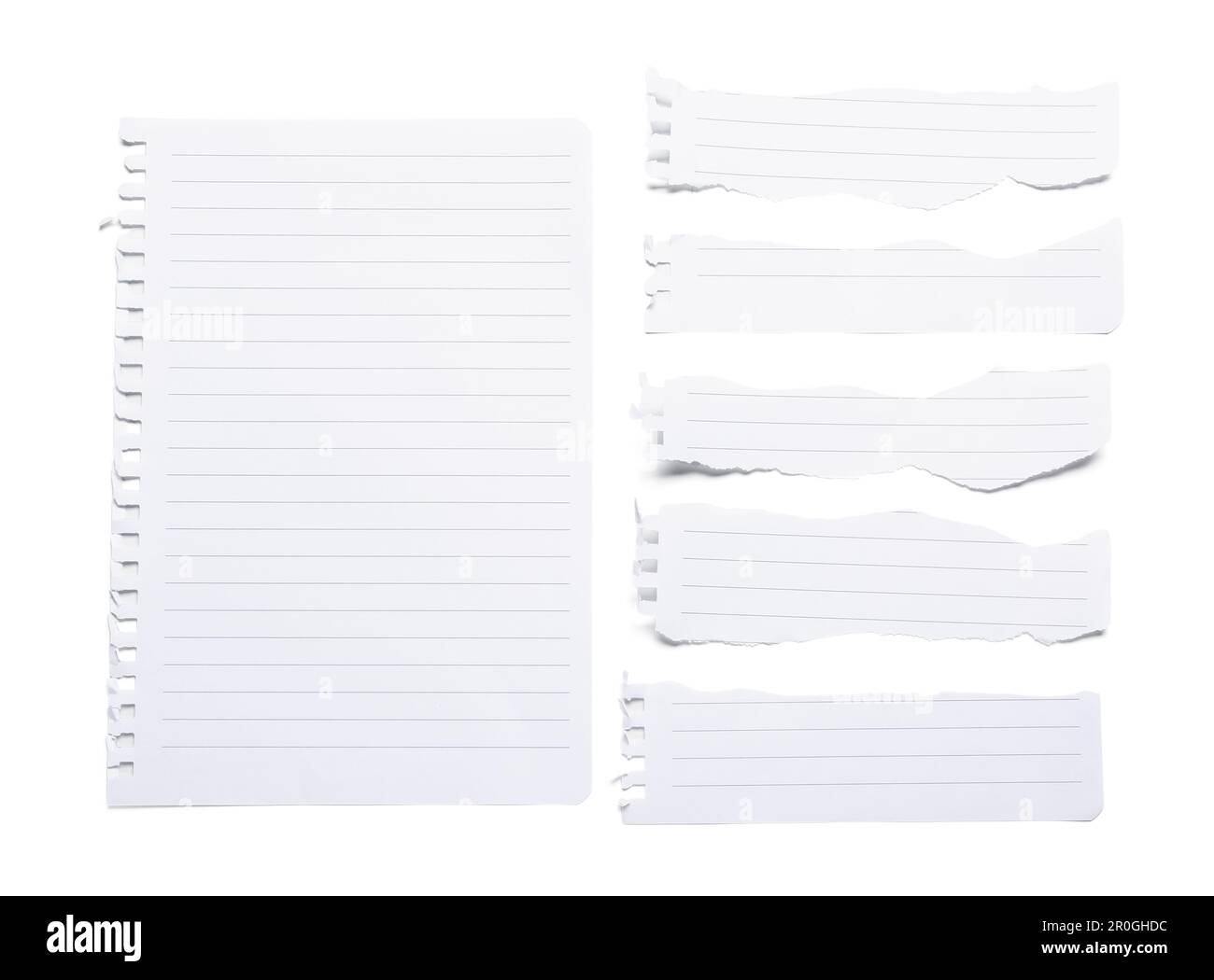 Pieces of notebook paper sheets isolated on white background Stock ... Pieces of notebook paper sheets isolated on white background Stock ...