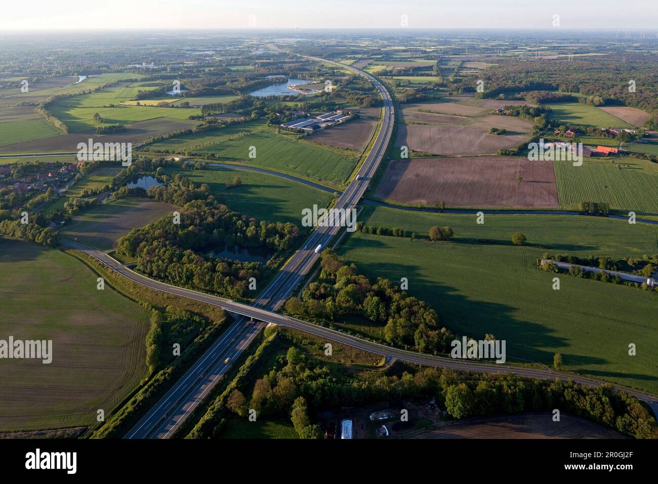 Aerial shot of an autobahn, Lower Saxony, Germany Stock Photo - Alamy