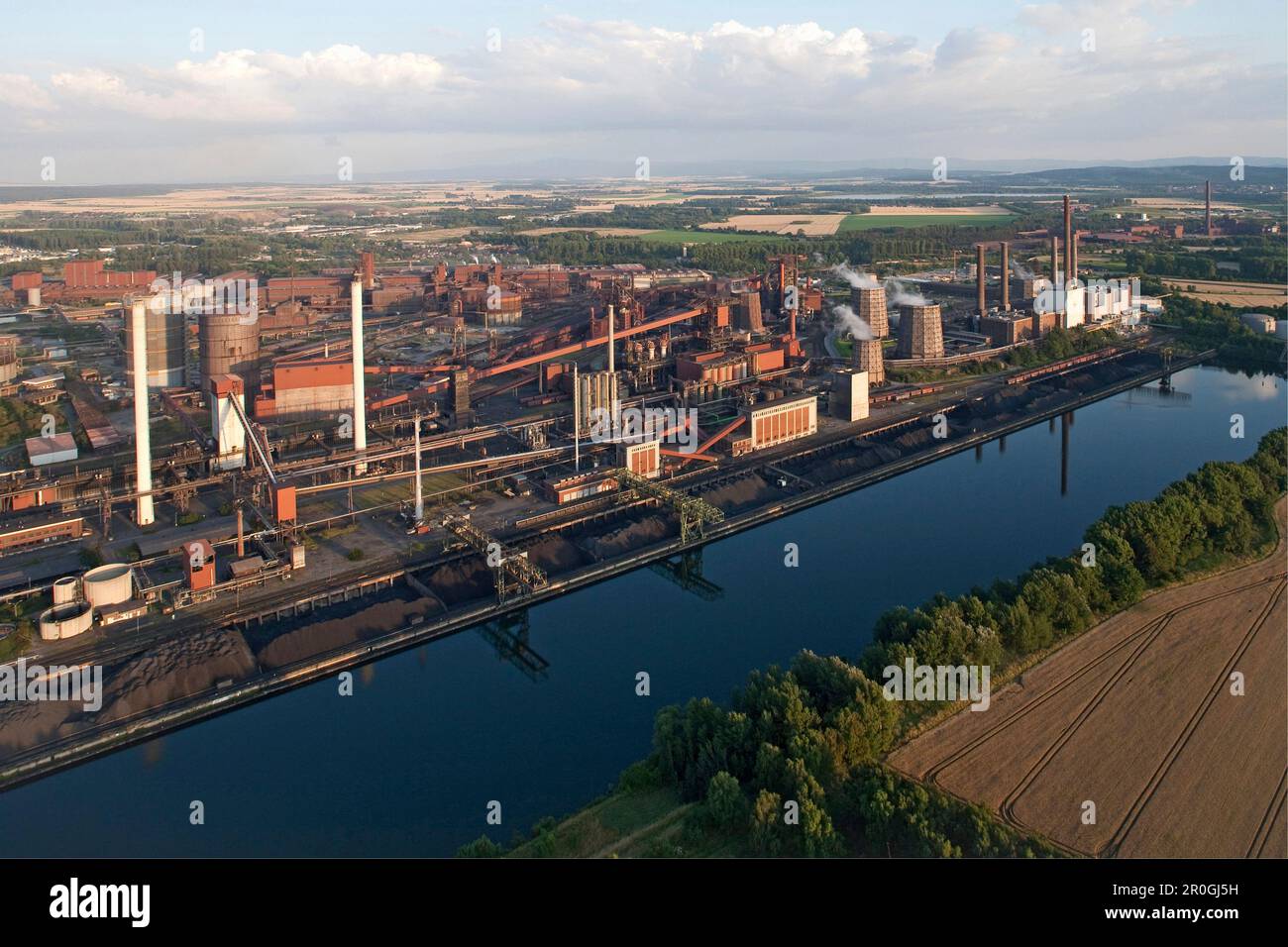 Aerial shot of steelworks, Salzgitter, Lower Saxony, Germany Stock ...