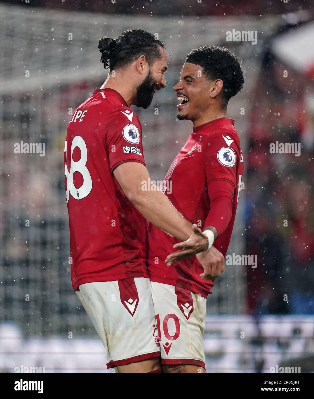 Nottingham Forest's Augusto Felipe (left) celebrates a goal ruled ...